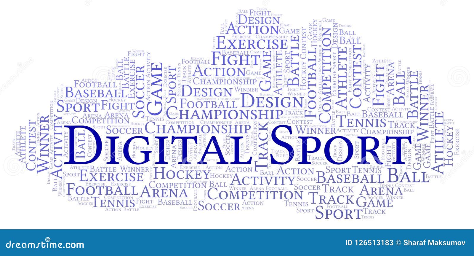 Digital Sport word cloud. stock illustration. Illustration of arena ...