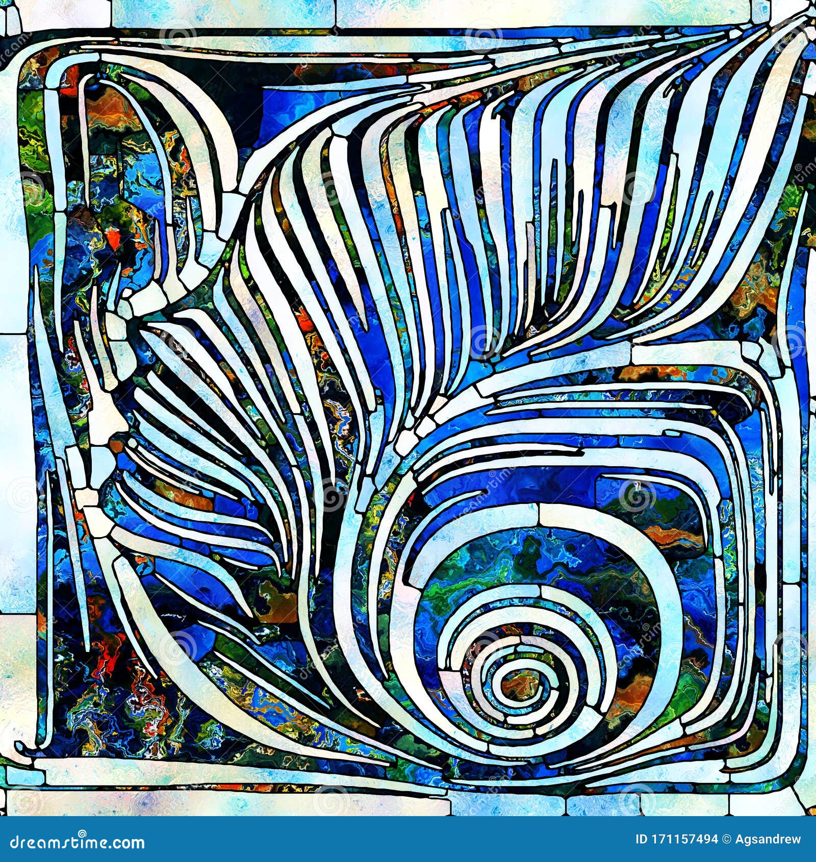 Digital Stained Glass stock illustration. Illustration of colorful ...