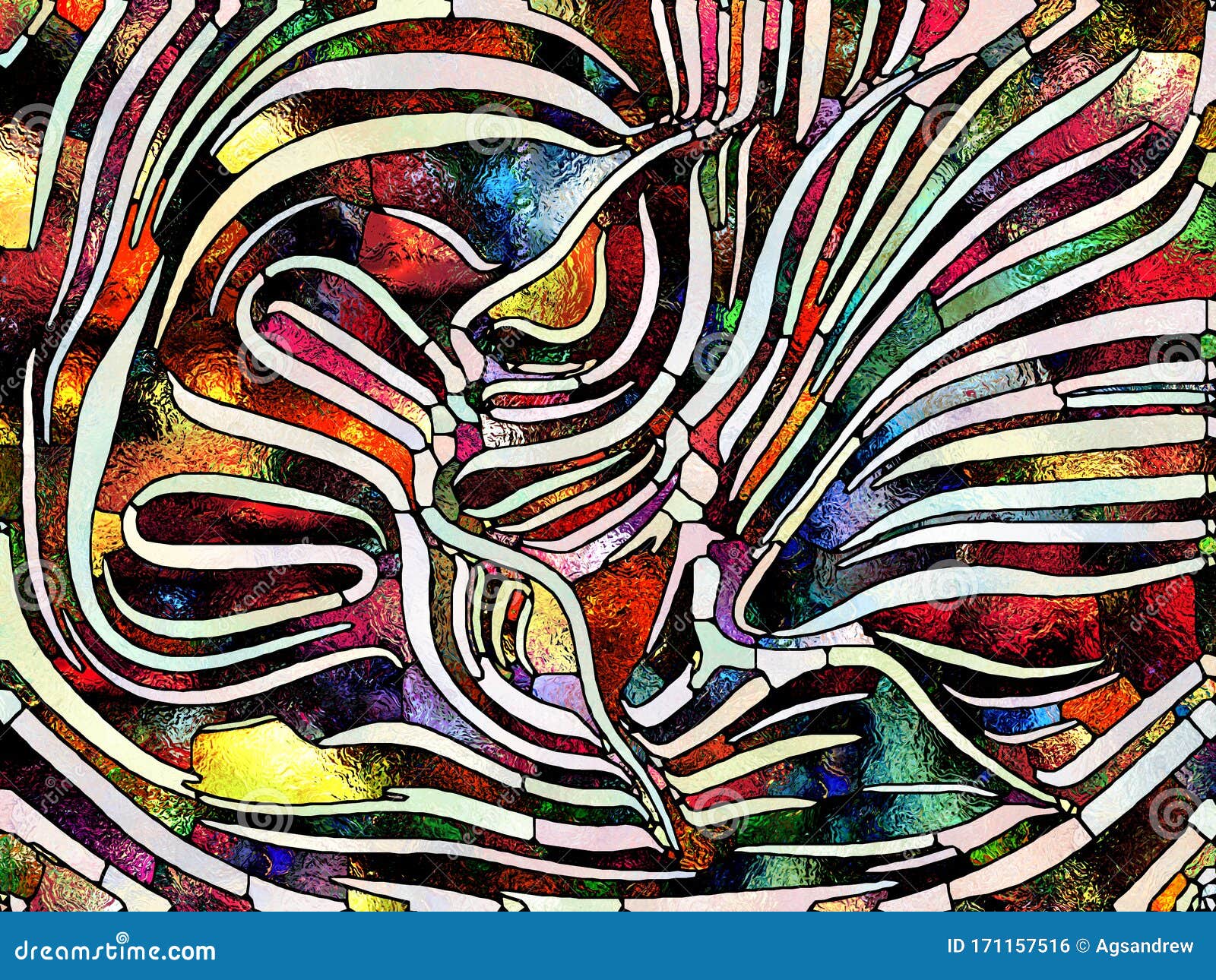 Digital Stained Glass stock illustration. Illustration of fragmented ...