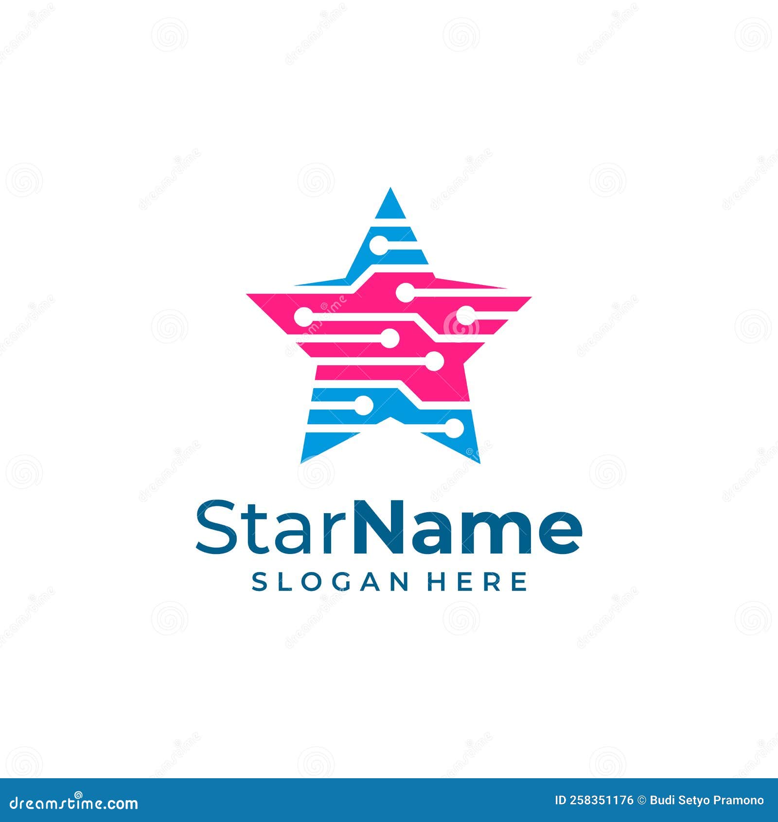 Digital Star Icon Logo Design Element. Tech Star Logo Vector Template ...