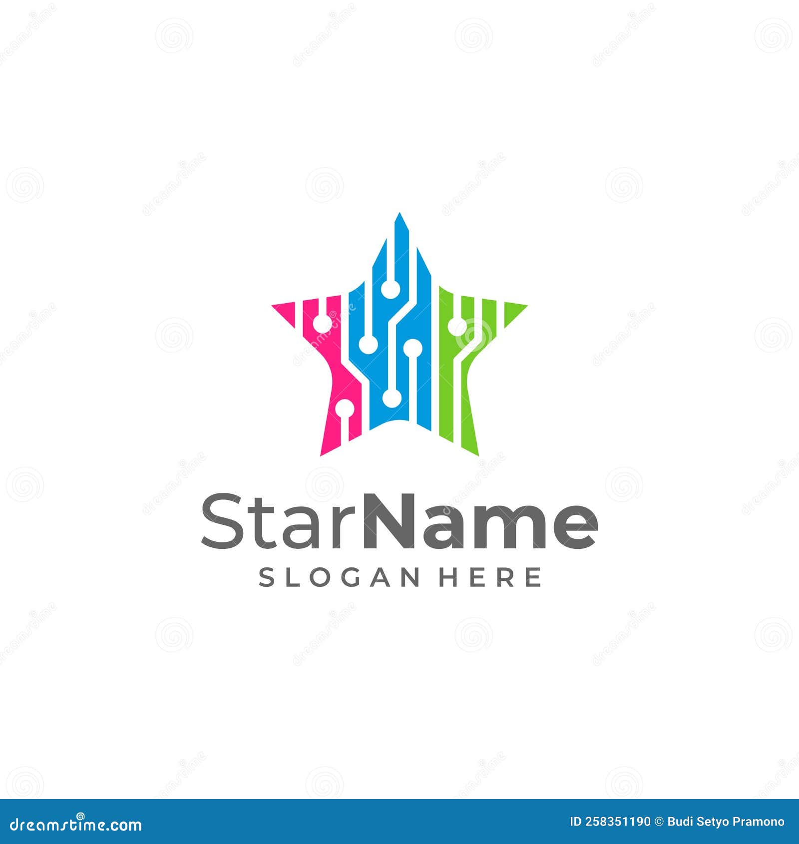 Digital Star Icon Logo Design Element. Tech Star Logo Vector Template ...