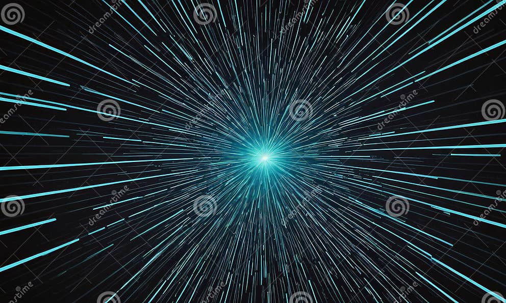 Digital Starburst Pattern with Bright Blue Center, Radiating Outwards ...