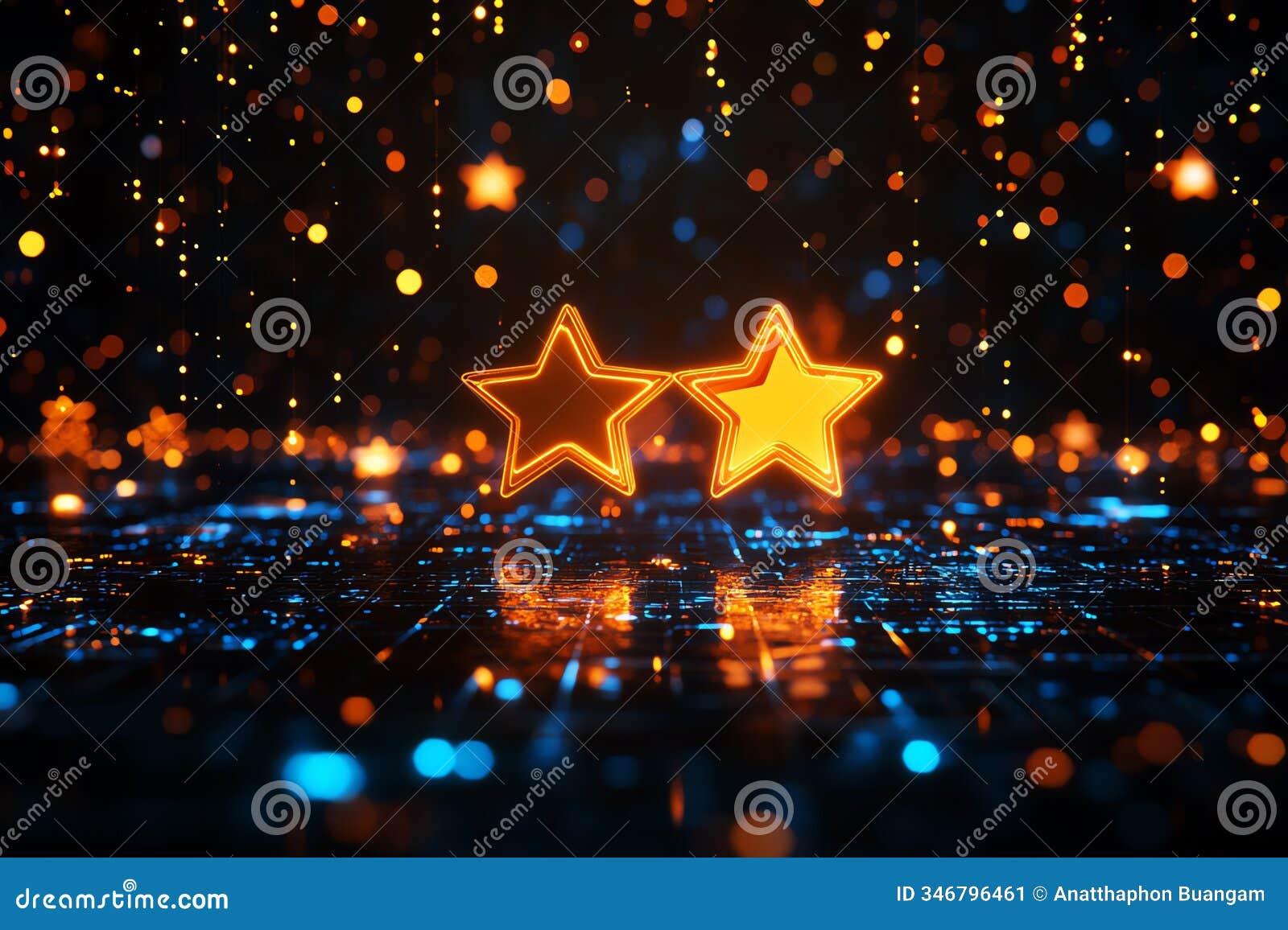 Digital Stars with Illuminated Backgrounds, Creating Stunning Visual ...