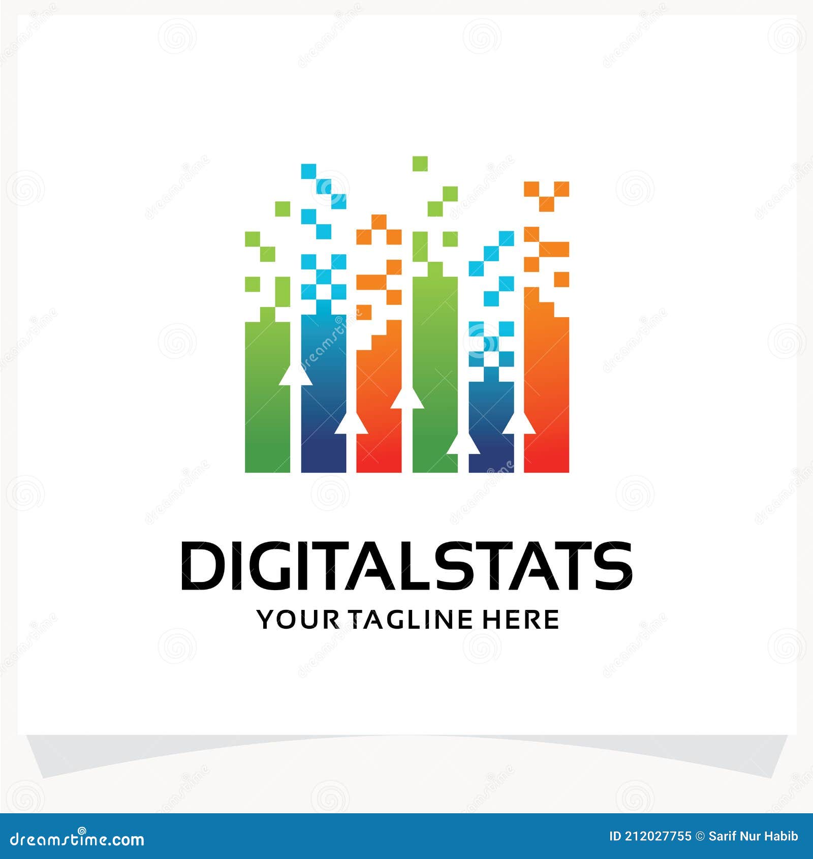 Digital Stats Logo Design Template Inspiration Stock Vector ...
