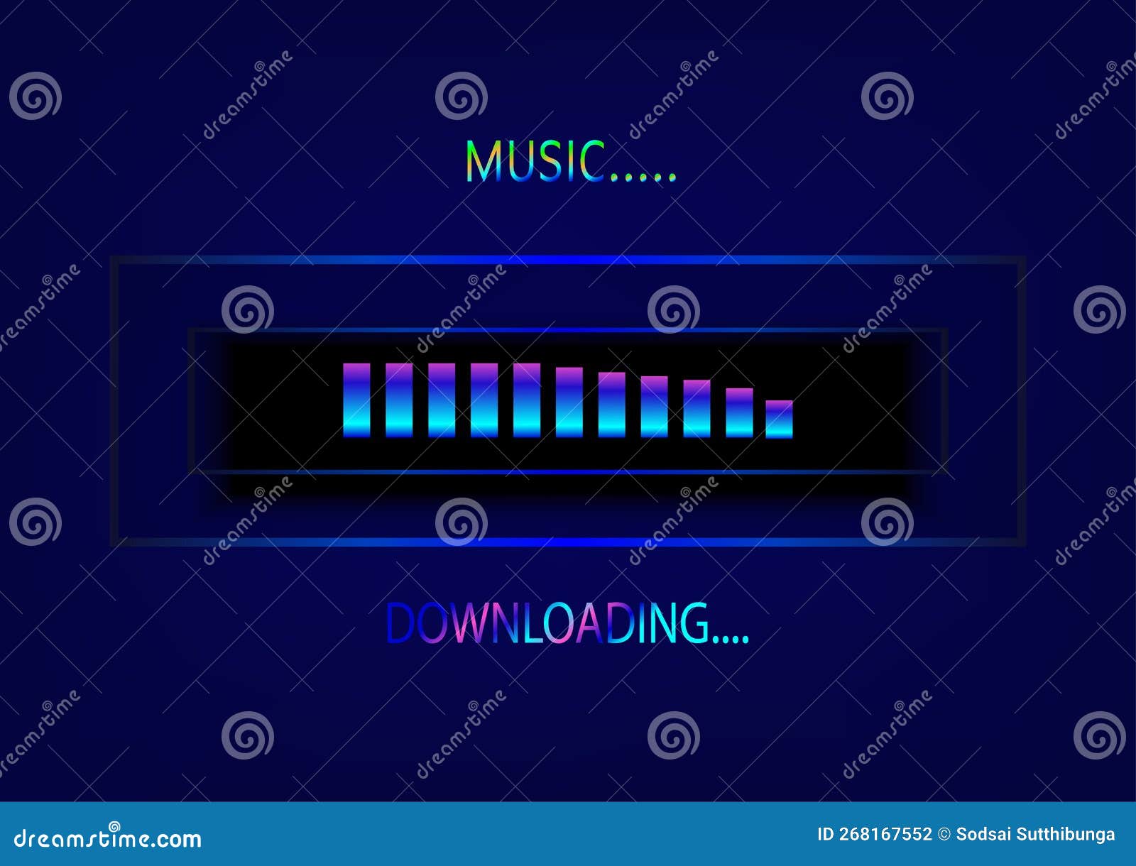 Digital Status Bar Downloading Network Communication Progress ...