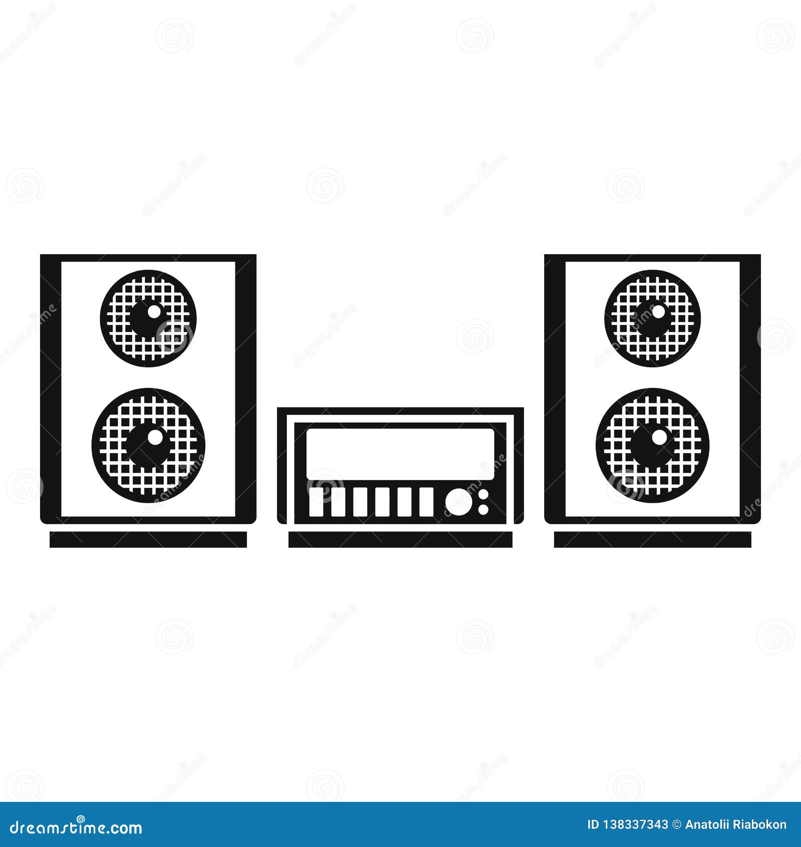 Digital Stereo System Icon, Simple Style Stock Vector - Illustration of ...