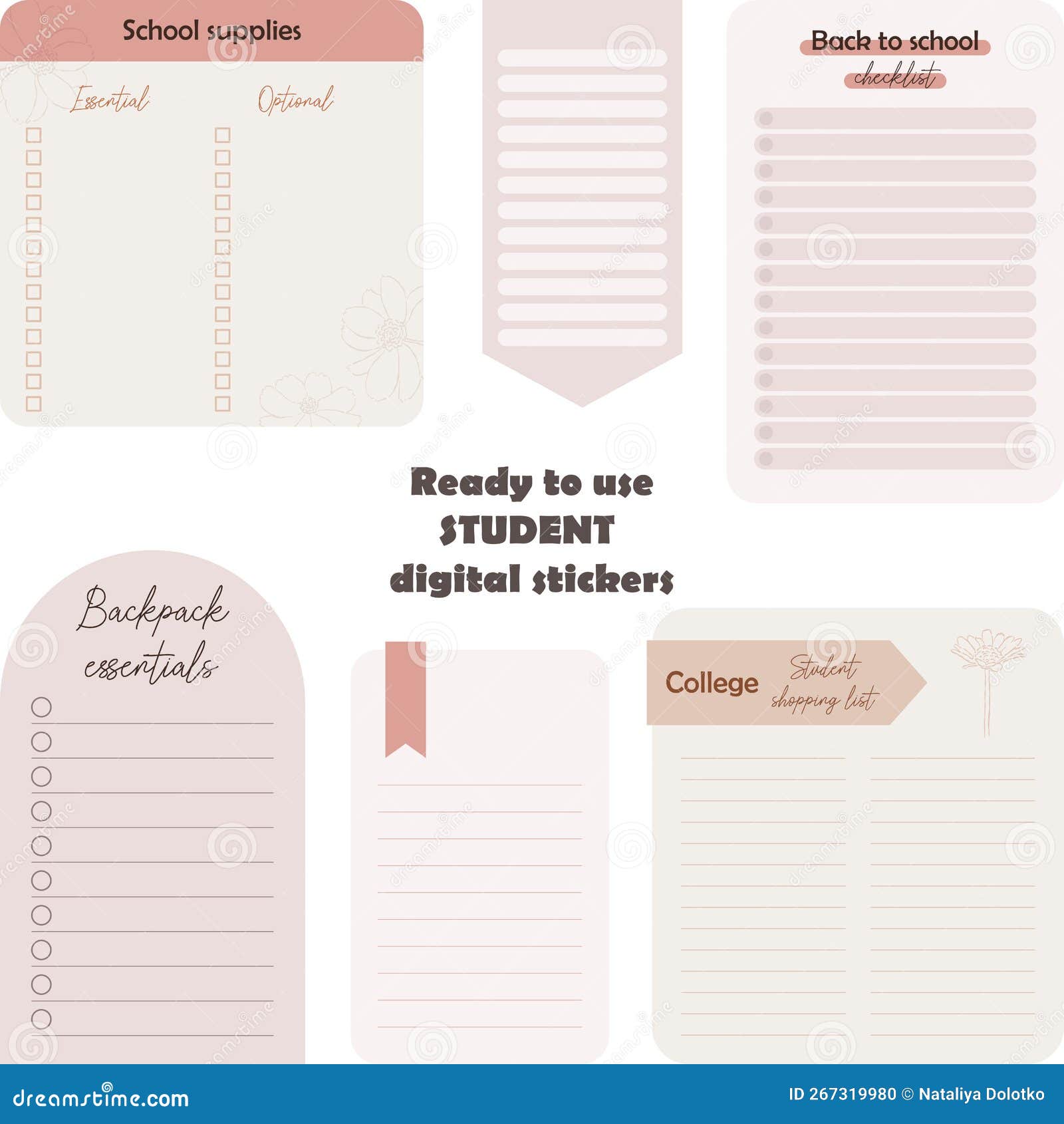 Student S Digital Stickers. Digital Note Papers and Stickers for Bullet ...