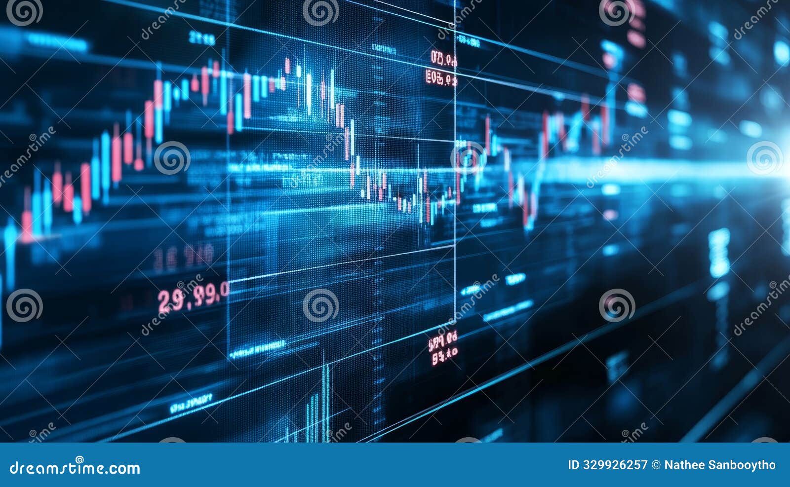 Digital Stock Market Chart with Financial Data Stock Illustration ...