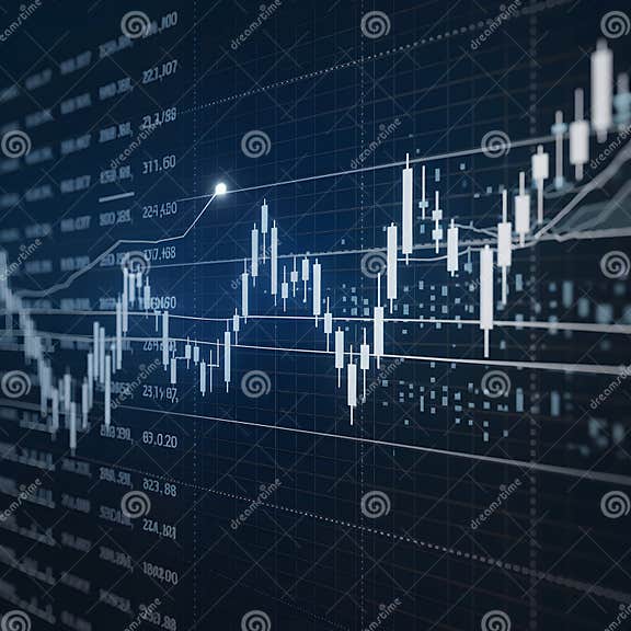 Digital Stock Market Graph with Fluctuating Lines and Floating Digital ... Digital Stock Market Graph with Fluctuating Lines and Floating Digital ...