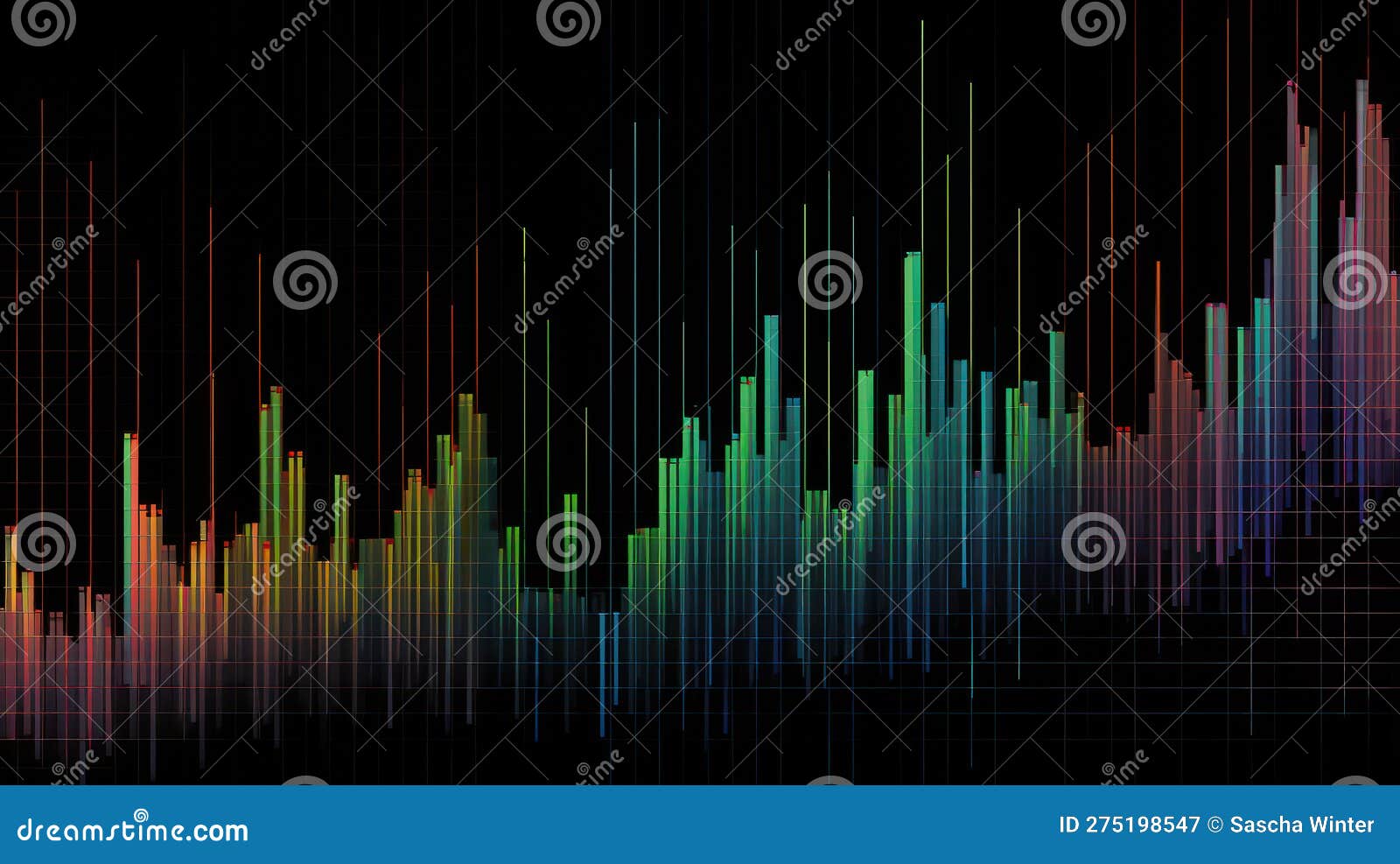 Digital Stock Market Matrix Stock Illustration - Illustration of charts ...