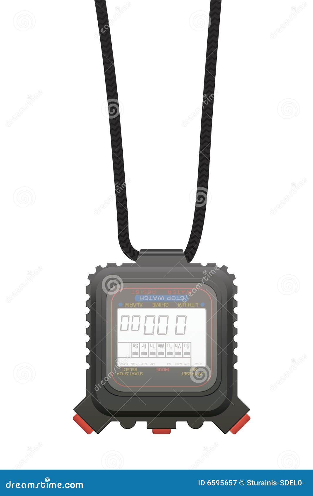 Digital stopwatch stock vector. Illustration of black - 6595657