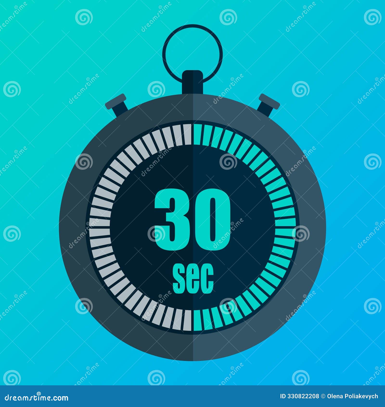 Digital Stopwatch Icon. Thirty Seconds Display. 30 Seconds. Blue ...