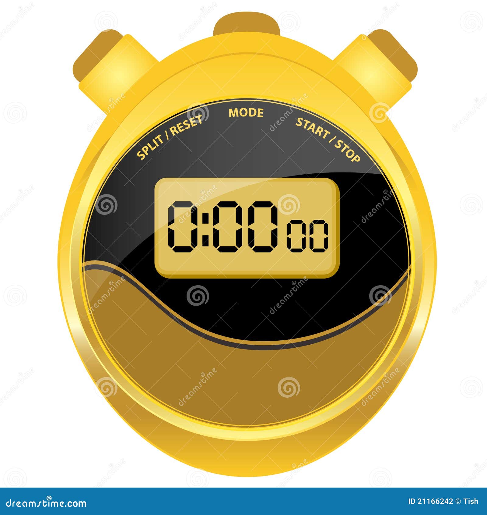 Digital Stopwatch Modern Oval Style Stock Vector - Illustration of oval ...