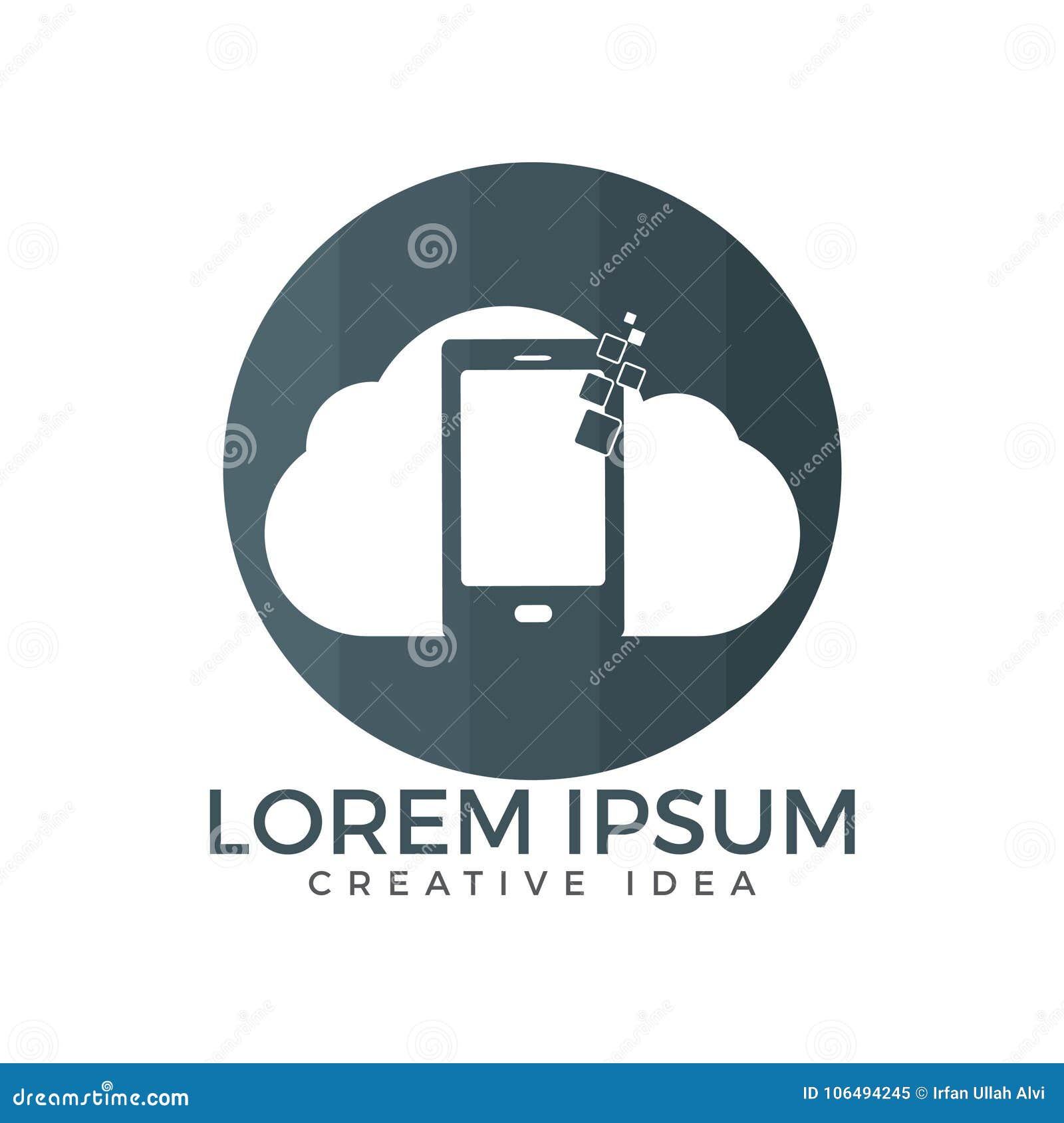 Cloud and Mobile Phone Logo Design. Stock Vector - Illustration of ...