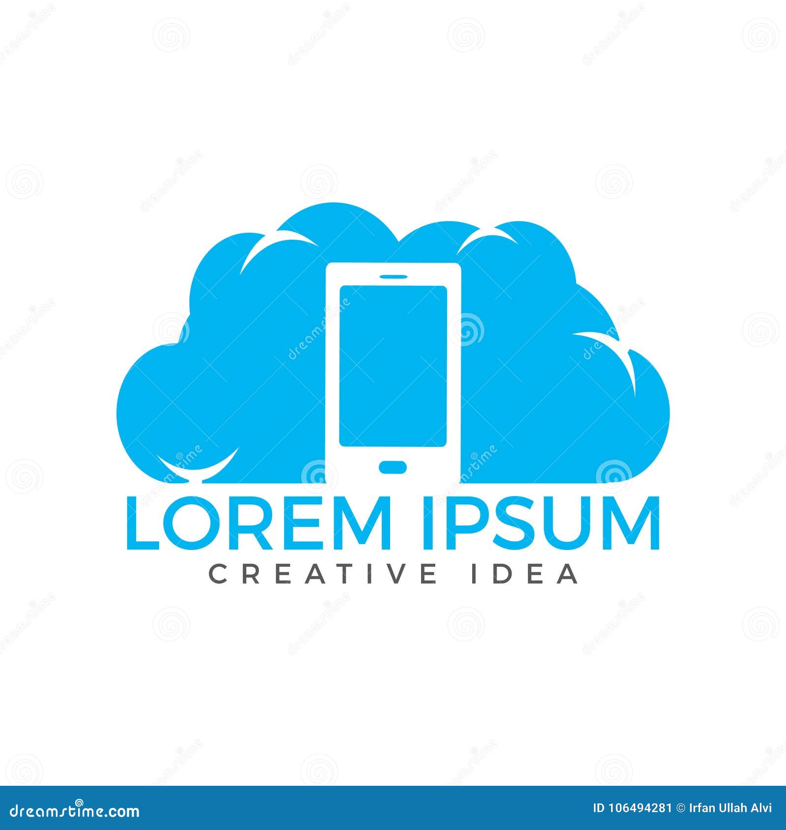 Cloud and Mobile Phone Logo Design. Stock Vector - Illustration of ...