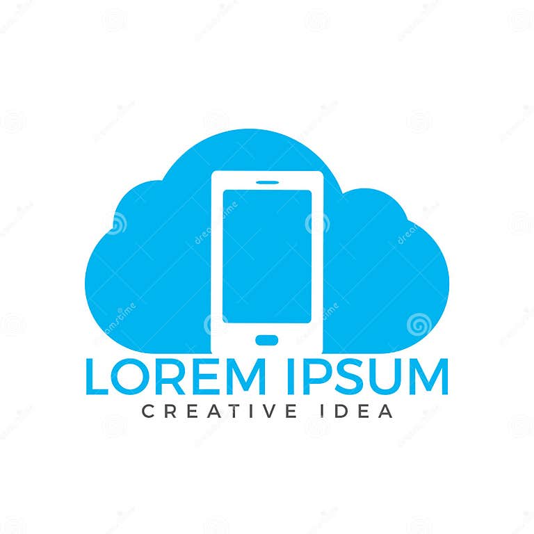 Cloud and Mobile Phone Logo Design. Stock Illustration - Illustration ...