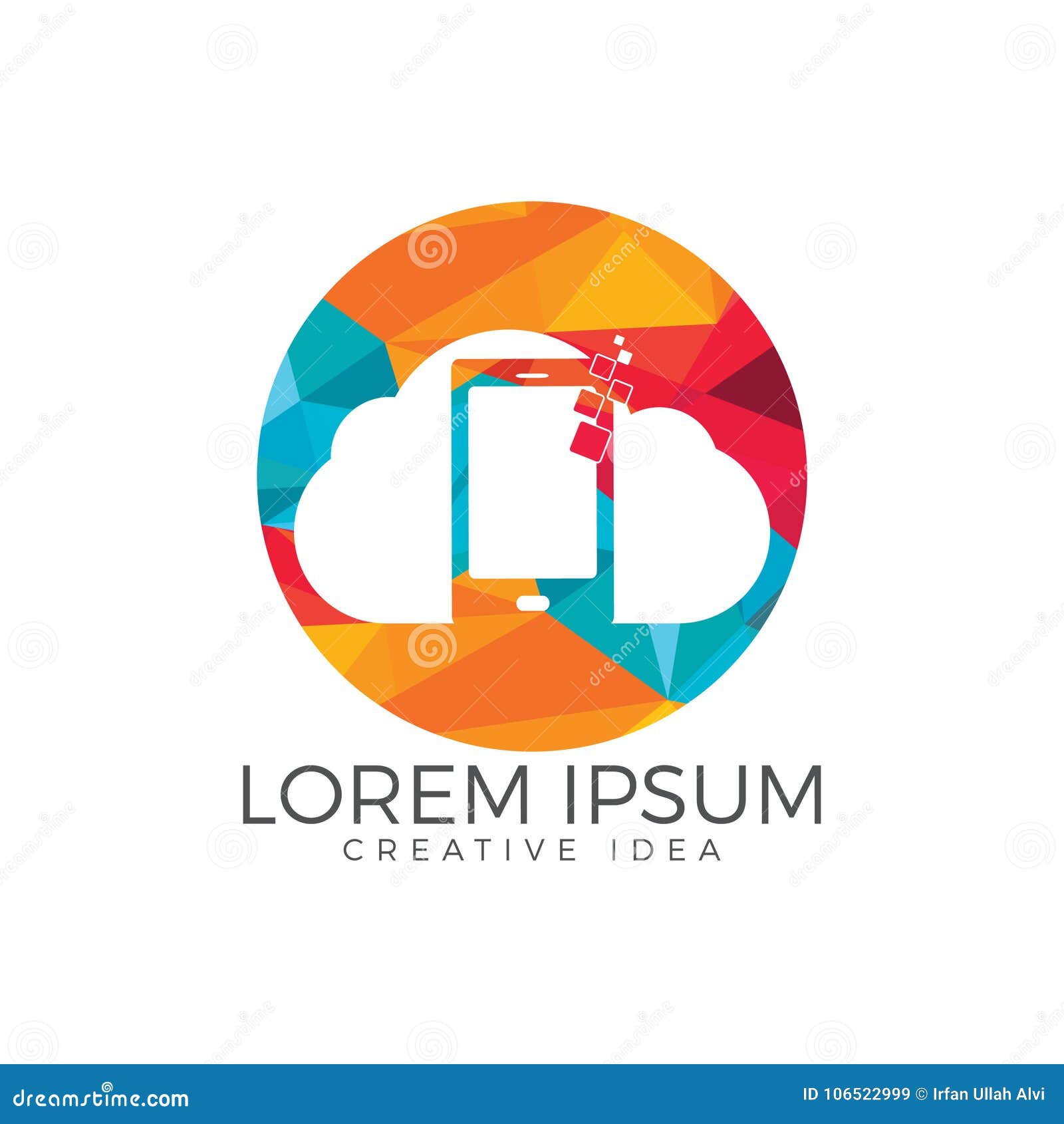 Cloud and Mobile Phone Logo Design. Stock Vector - Illustration of ...