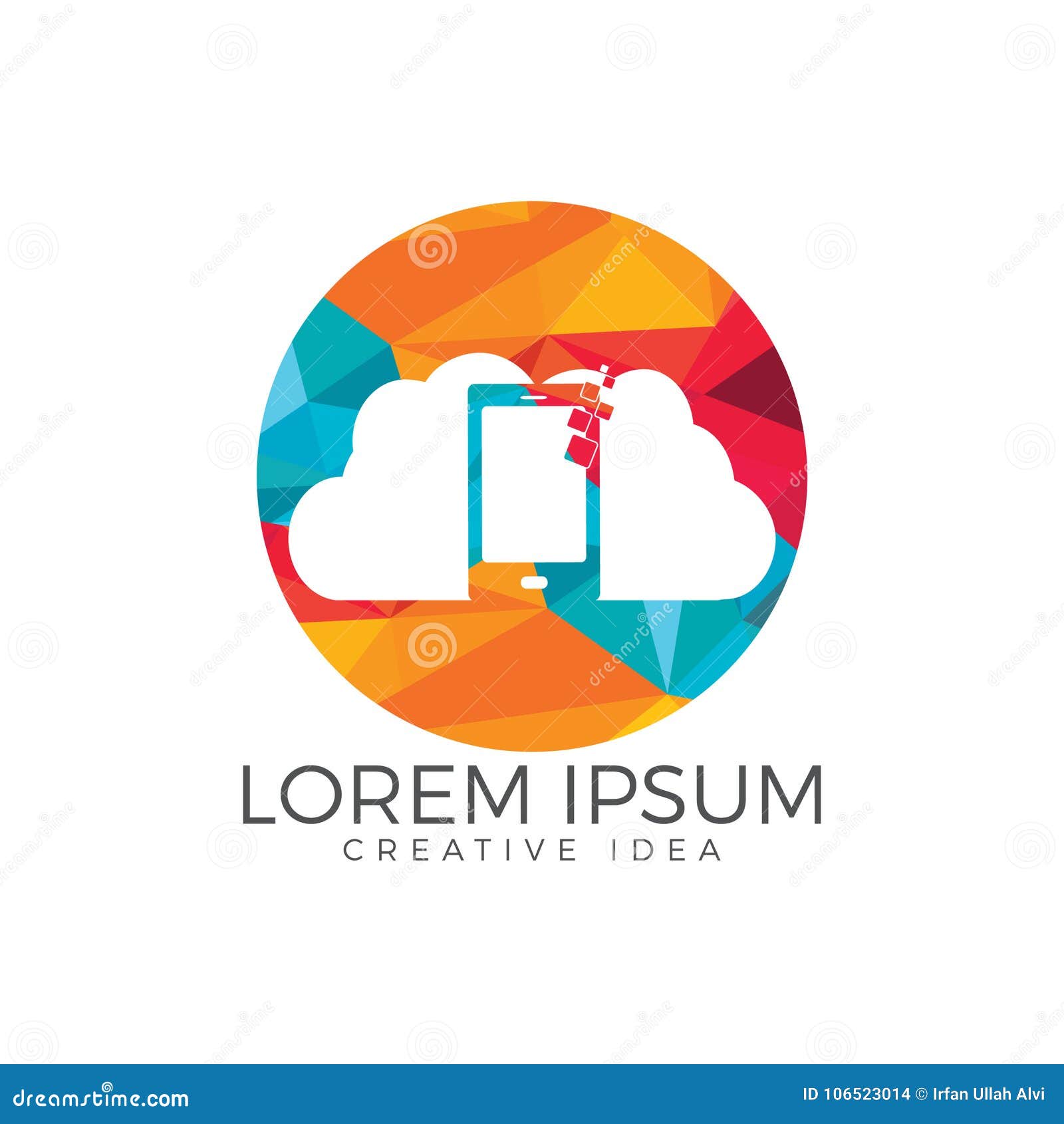 Cloud and Mobile Phone Logo Design. Stock Vector - Illustration of logo ...