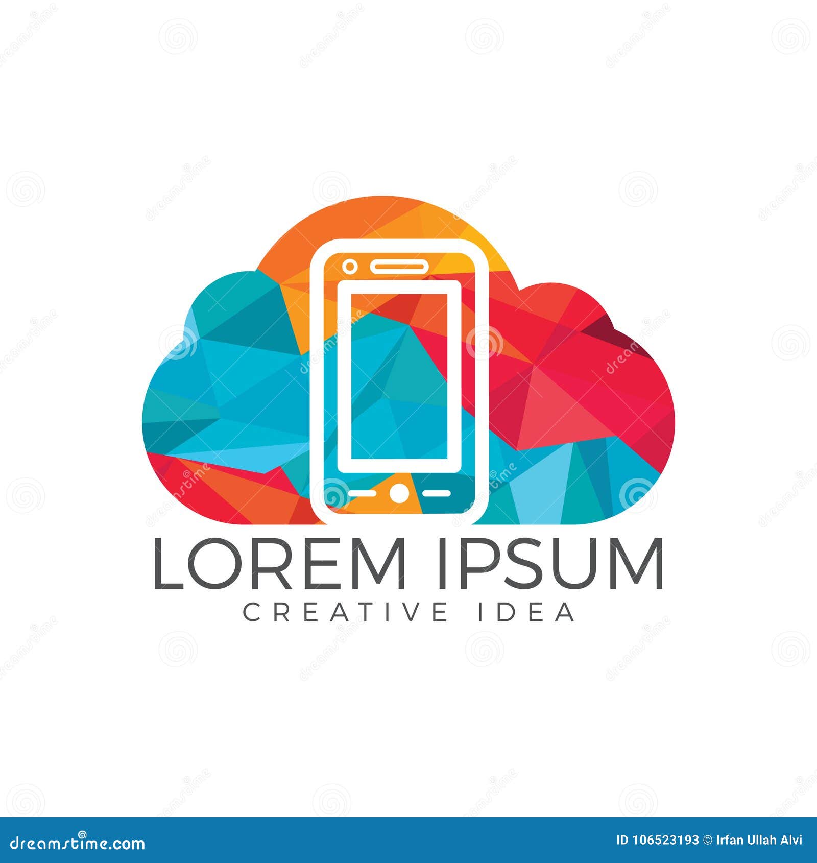 Cloud and Mobile Phone Logo Design. Stock Vector - Illustration of ...
