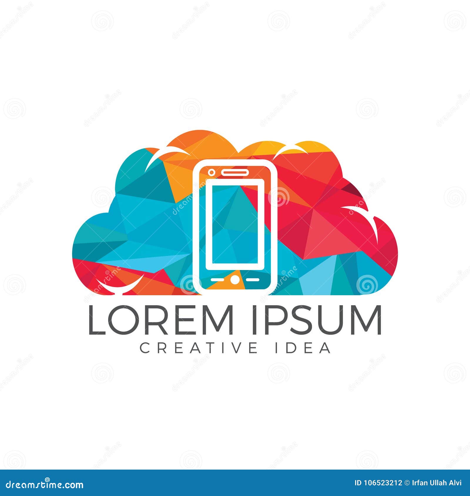 Cloud and Mobile Phone Logo Design. Stock Vector - Illustration of logo ...