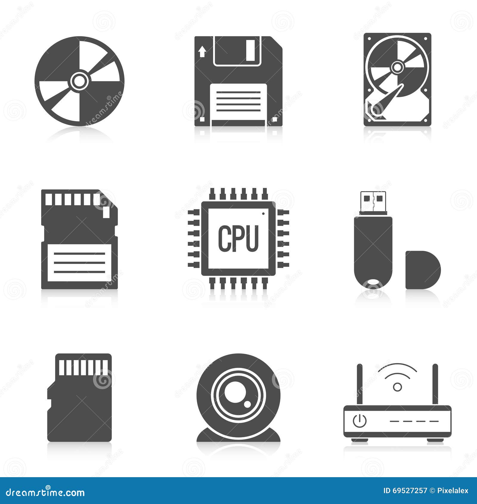 Digital storage data icons stock vector. Illustration of drive - 69527257