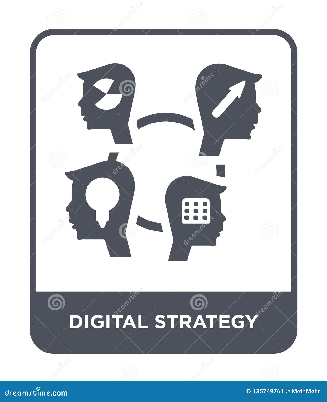 Digital Strategy Icon in Trendy Design Style. Digital Strategy Icon ...