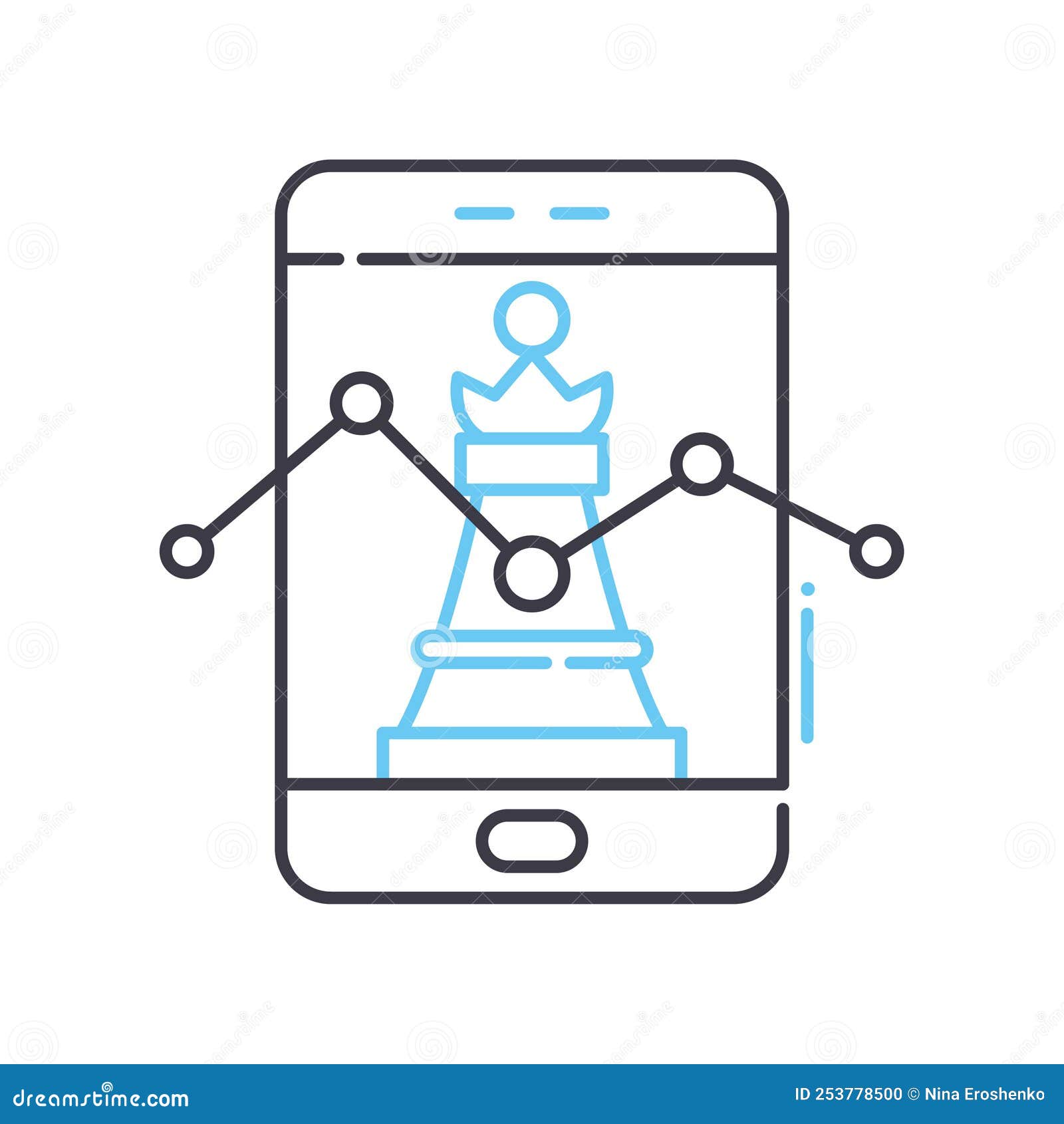 Digital Strategy Plan Line Icon, Outline Symbol, Vector Illustration ...