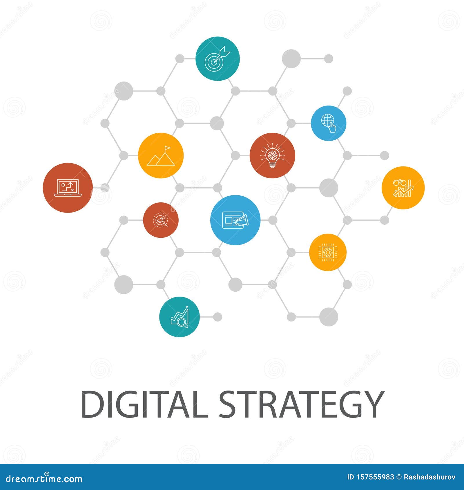 Digital Strategy Presentation Template Stock Vector - Illustration of ...