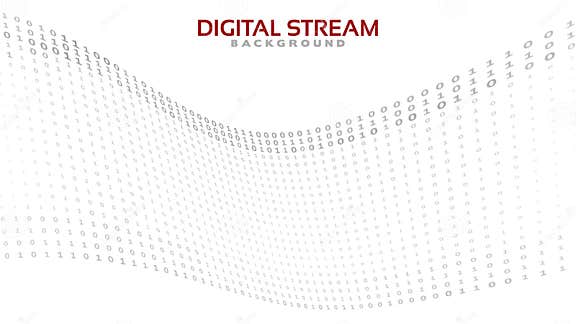 Digital Stream. Simple Binary Code Wave by Ones and Zeros Stock Vector - Illustration of ...