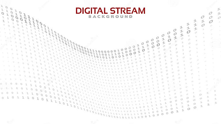 Digital Stream. Simple Binary Code Wave by Ones and Zeros Stock Vector - Illustration of ...
