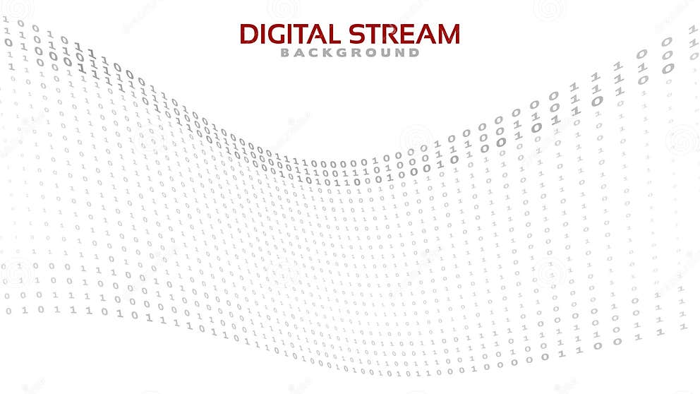 Digital Stream. Simple Binary Code Wave by Ones and Zeros Stock Vector - Illustration of ...