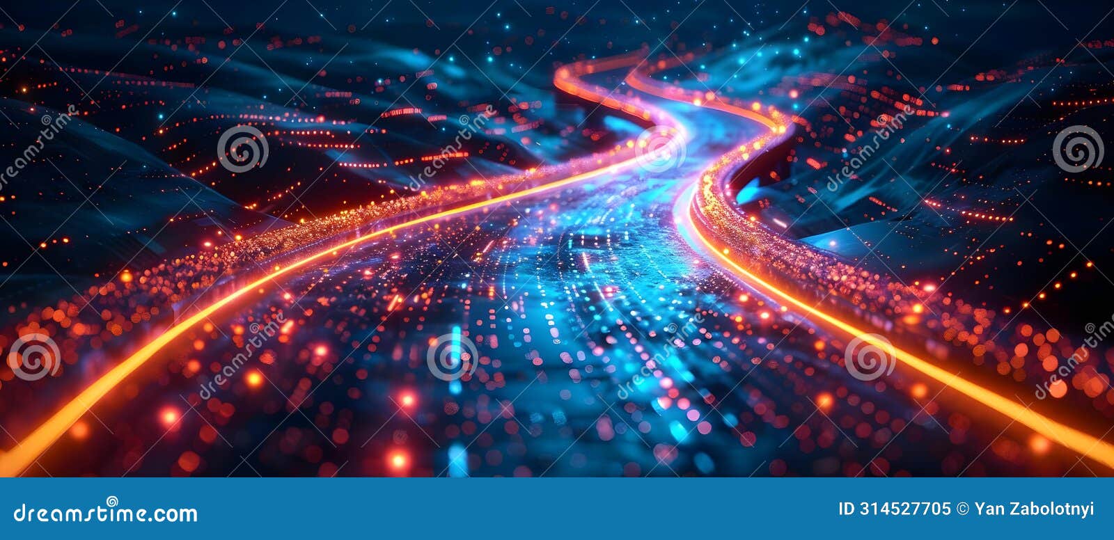 Digital Streamline - The Pulse Of Transformation. Concept Digital ...