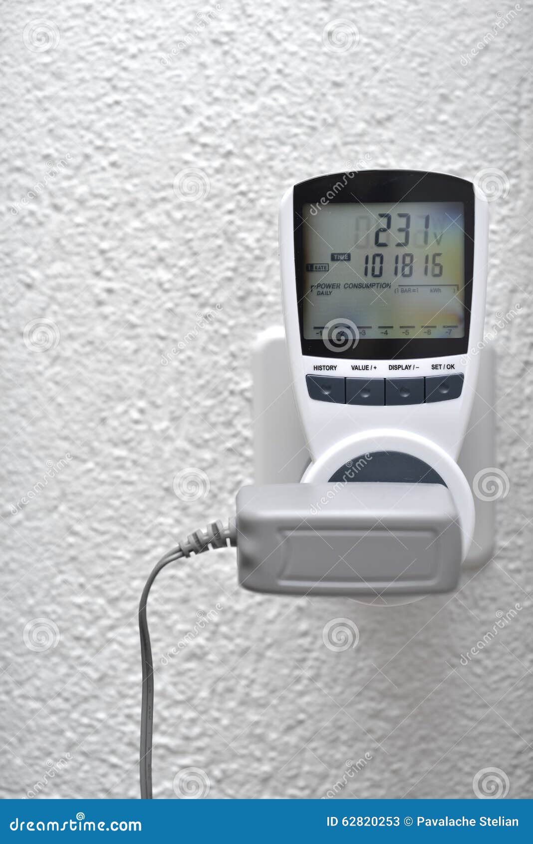 Digital-Stromzähler stockbild. Bild von automatisiert - 62820253