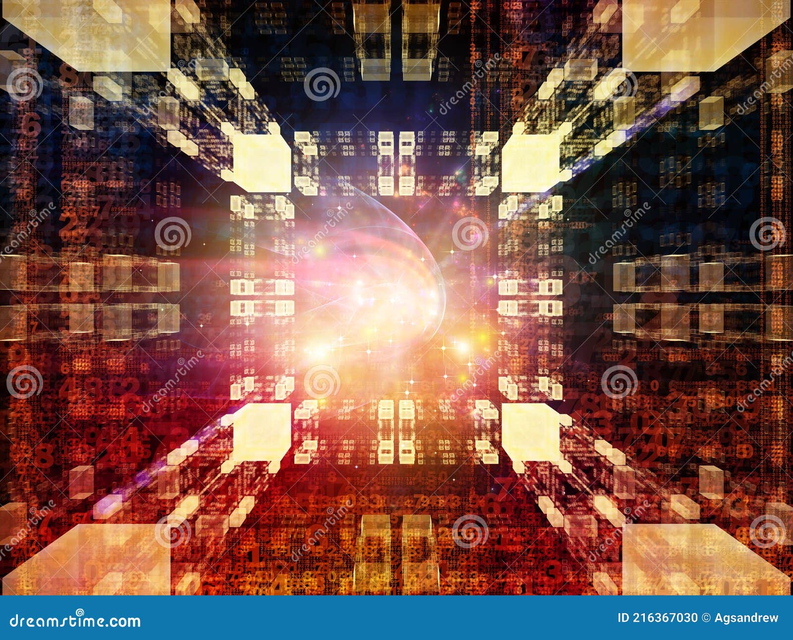 Digital Structures stock illustration. Illustration of research - 216367030