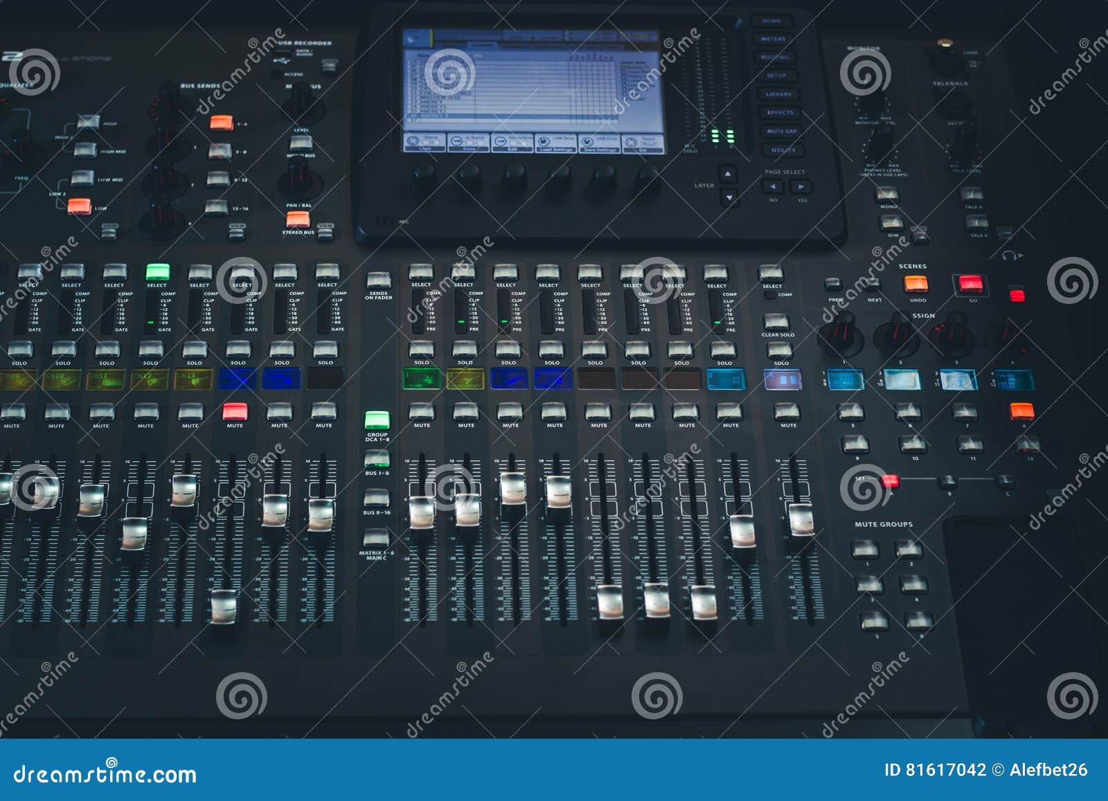 The digital studio mixer stock photo. Image of broadcast - 81617042