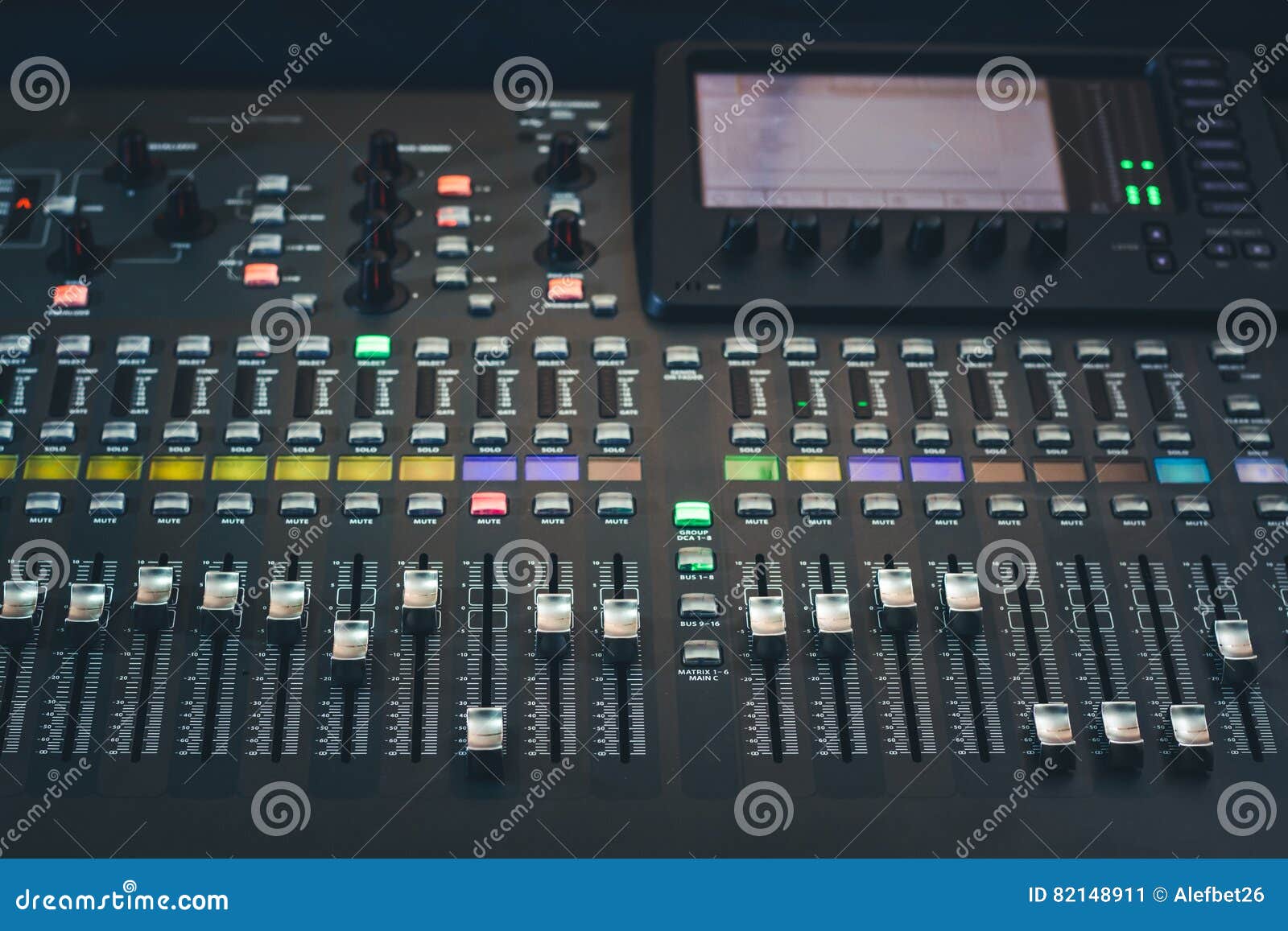 The digital studio mixer stock image. Image of broadcast - 82148911