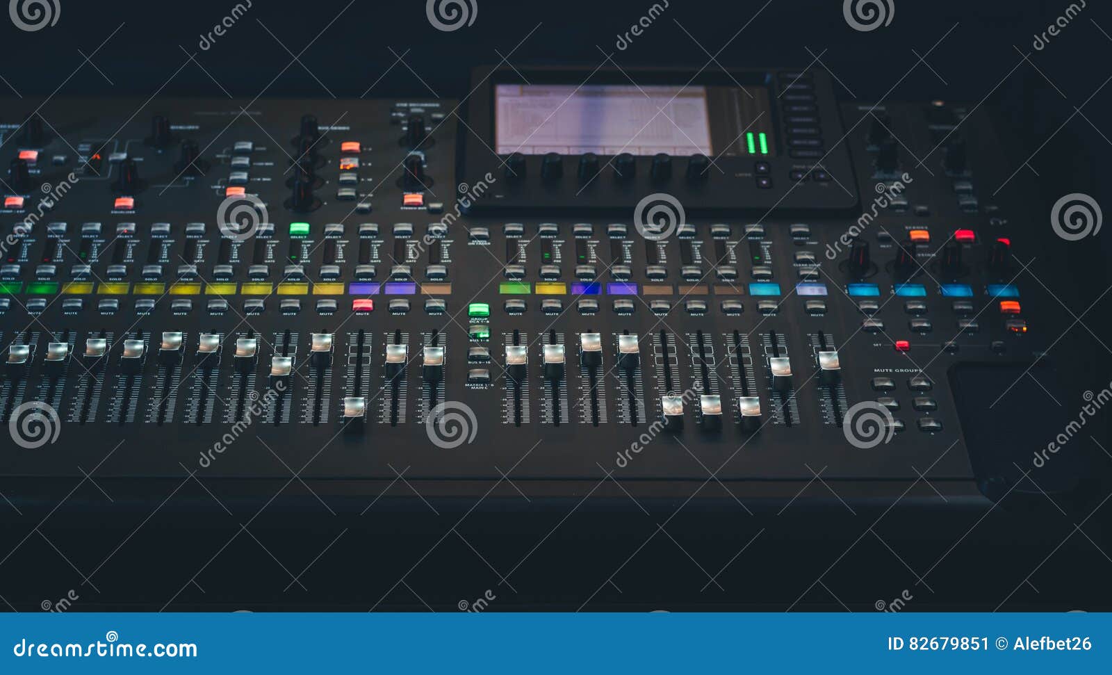 The digital studio mixer stock image. Image of interface - 82679851
