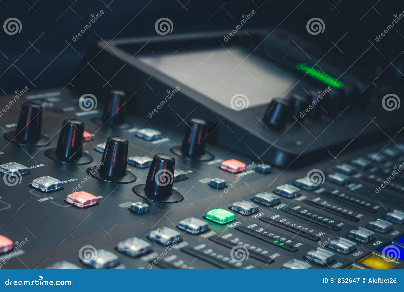 The digital studio mixer stock image. Image of channel - 81832647