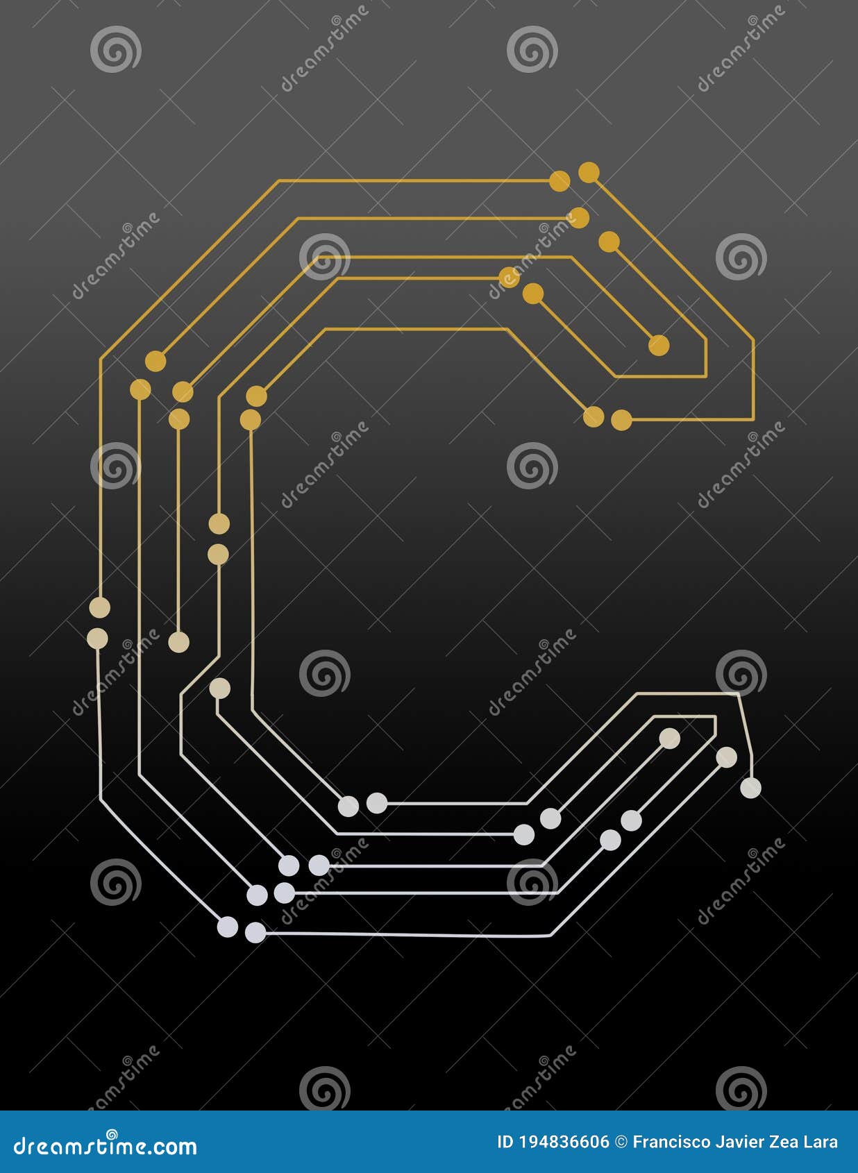 Digital Style for Backgrounds and Titles with the Letter C Stock ...