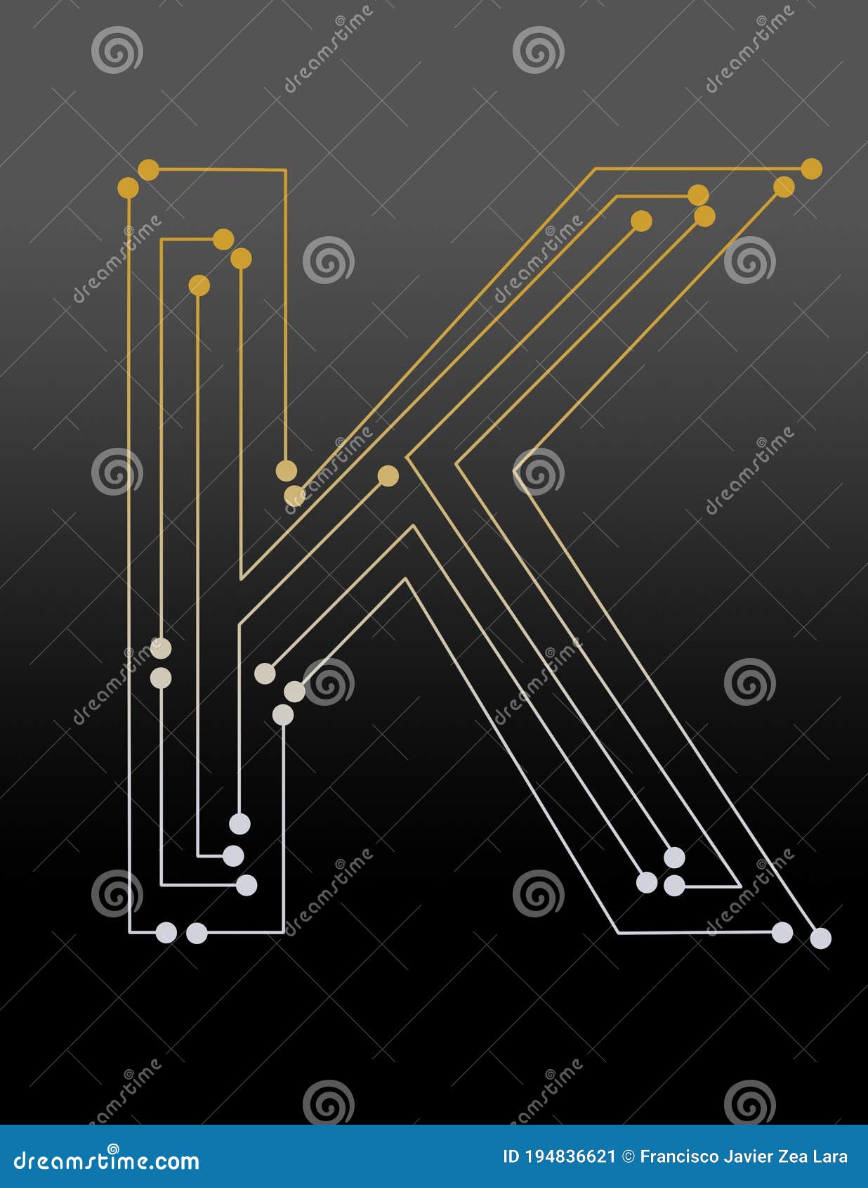 Digital Style for Backgrounds and Titles with the Letter K Stock ...
