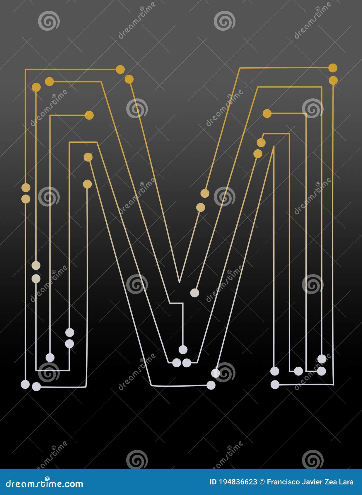 Digital Style for Backgrounds and Titles with the Letter M Stock ...