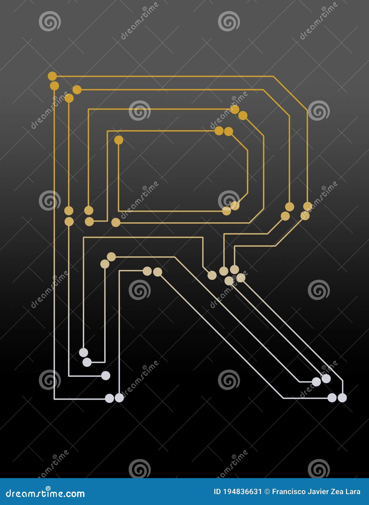 Digital Style for Backgrounds and Titles with the Letter R Stock ...