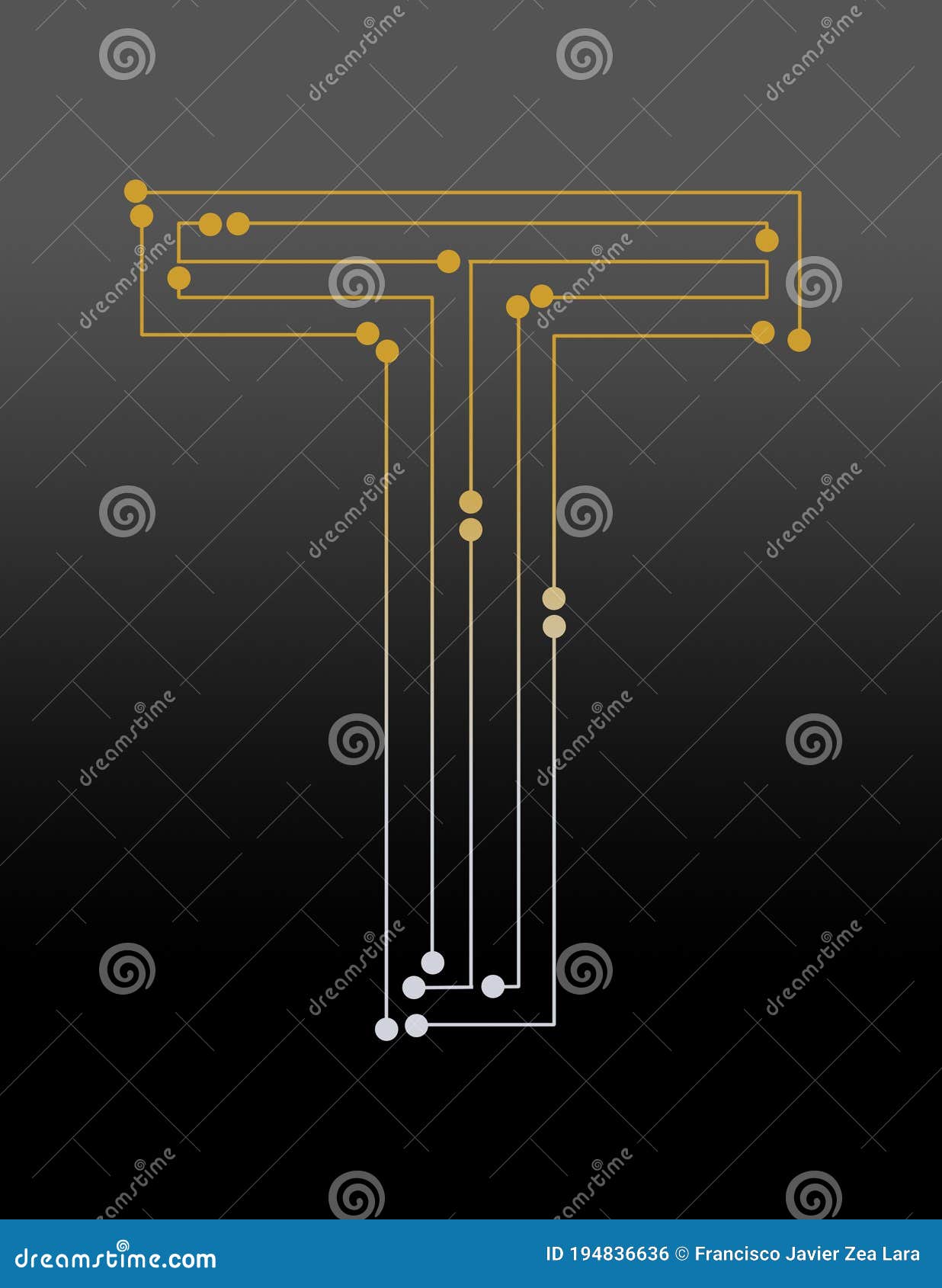 Digital Style for Backgrounds and Titles with the Letter T Stock ...