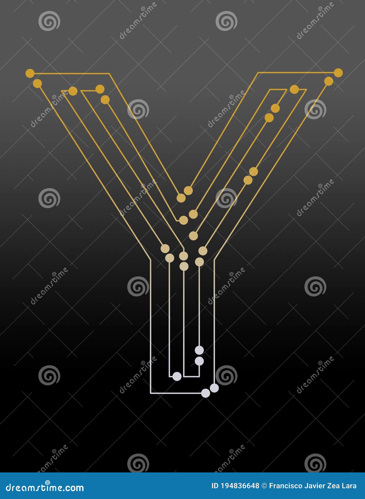 Digital Style for Backgrounds and Titles with the Letter Y Stock ...