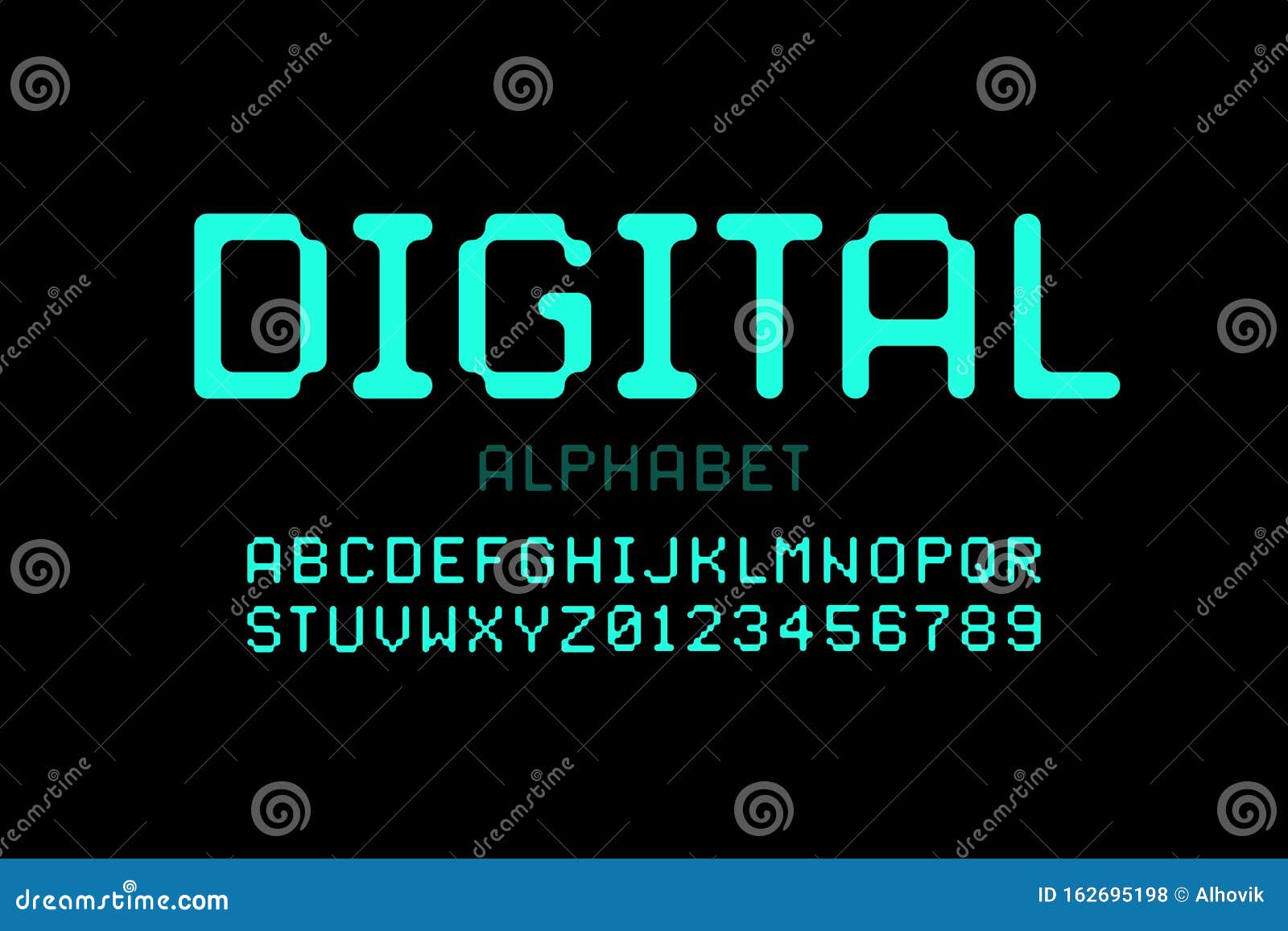 Digital style font stock vector. Illustration of screen - 162695198