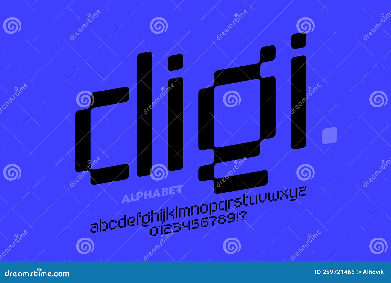 Digital style font design stock vector. Illustration of bitmap - 259721465