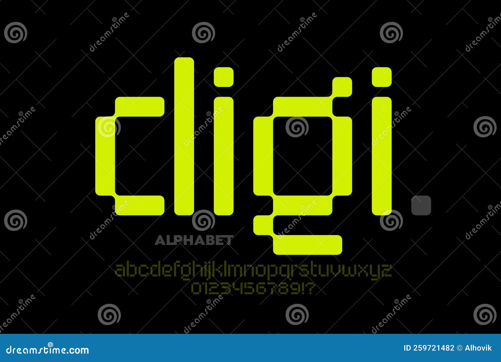 Digital style font design stock vector. Illustration of setup - 259721482