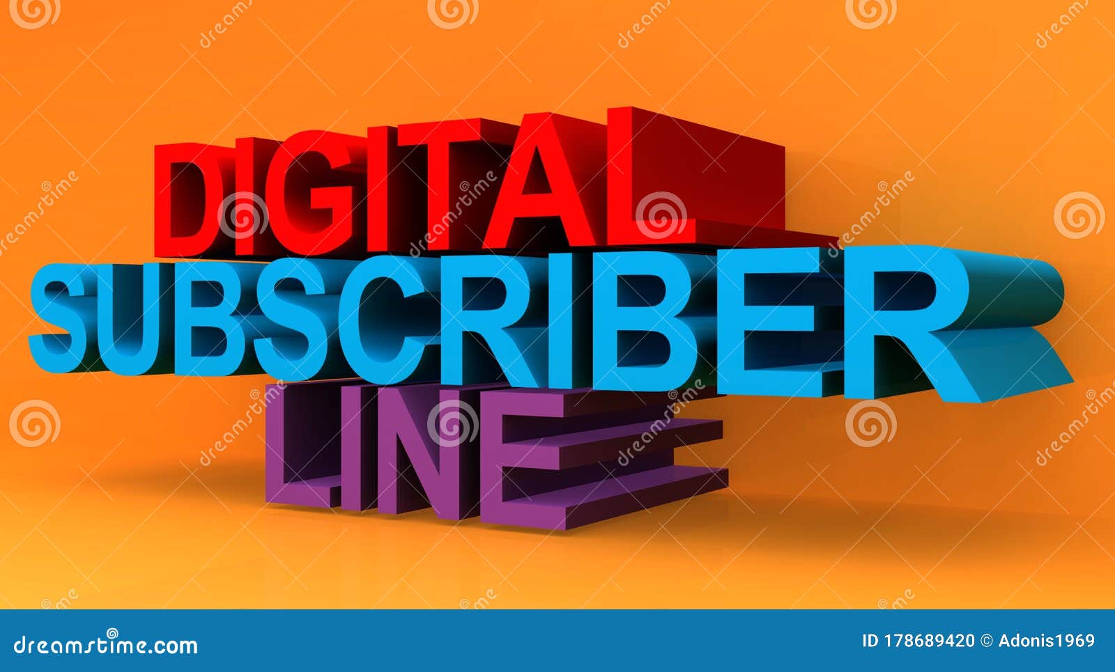 DSL - Digital Subscriber Line Acronym, Technology Concept Background ...