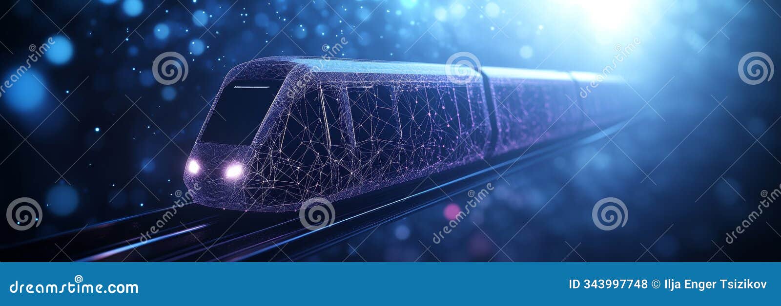 Digital Subway on Blue Tech Background, Modern Underground Transport ...