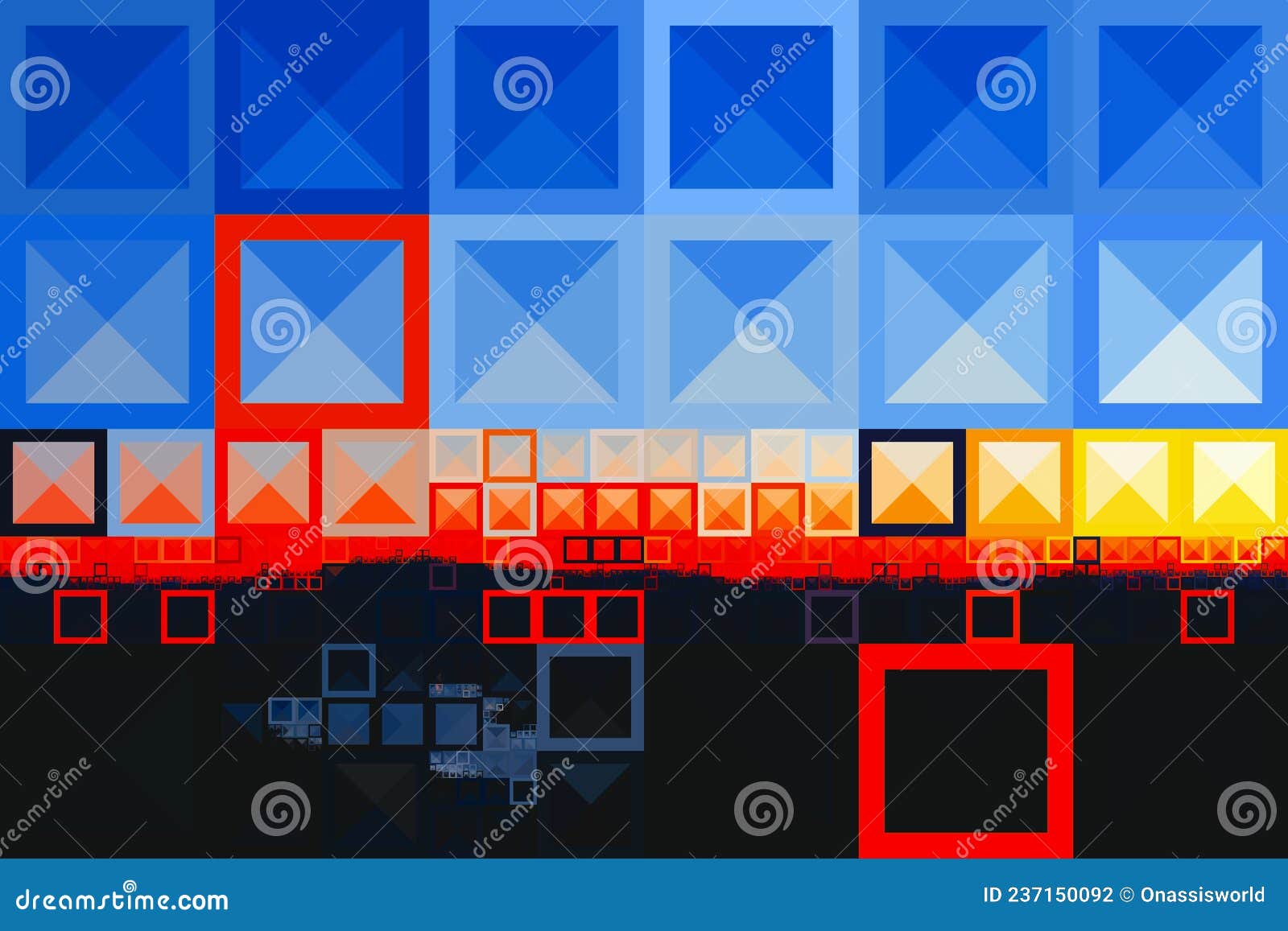 Digital Sunset Squares stock illustration. Illustration of color ...